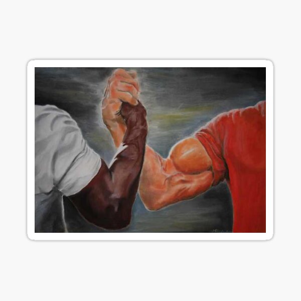 "Arm Wrestling Meme" Sticker for Sale by CurbsideDeli | Redbubble