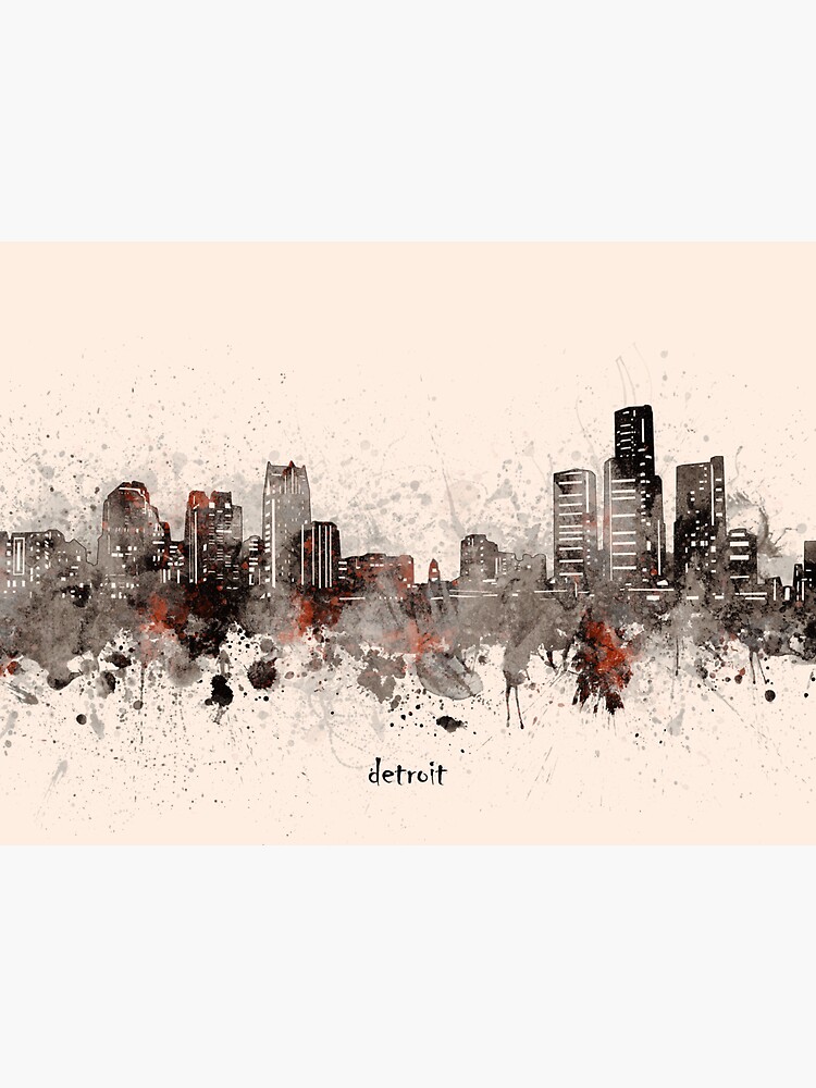 "detroit skyline" Sticker for Sale by BekimART2 | Redbubble
