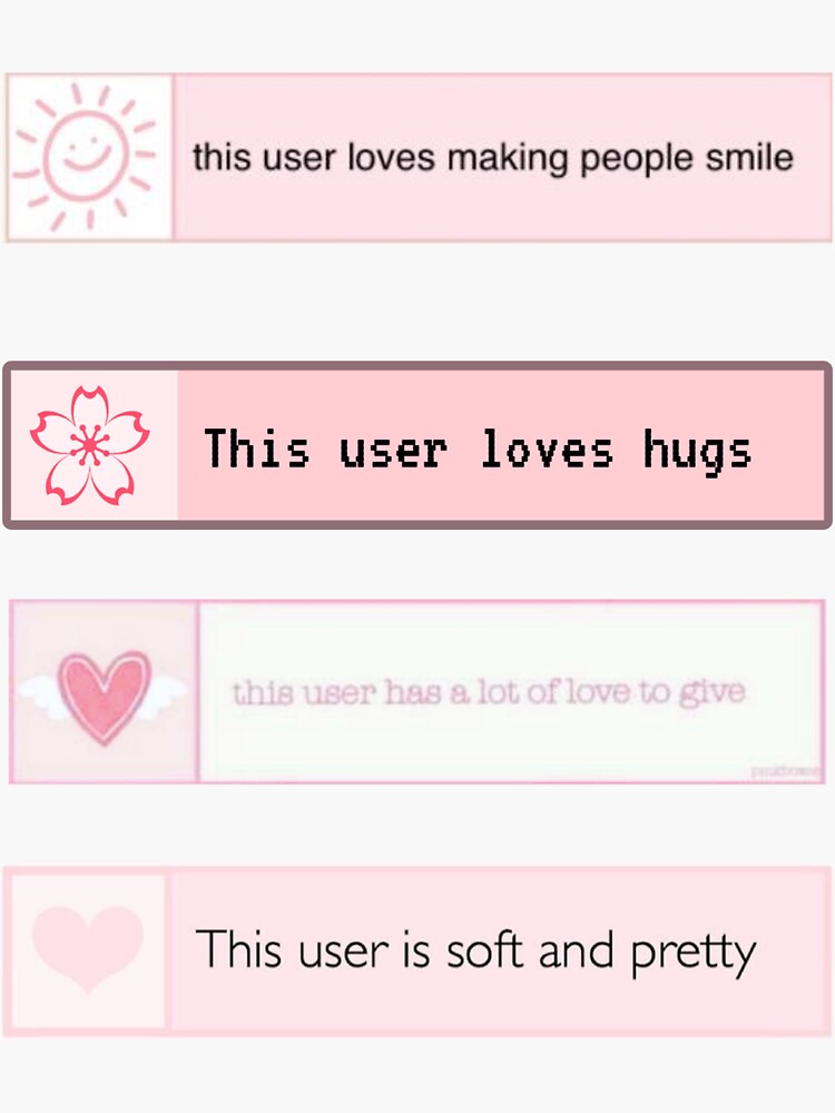 "Soft Pink "This User" Sticker Pack" Sticker for Sale by stickerpackss ...