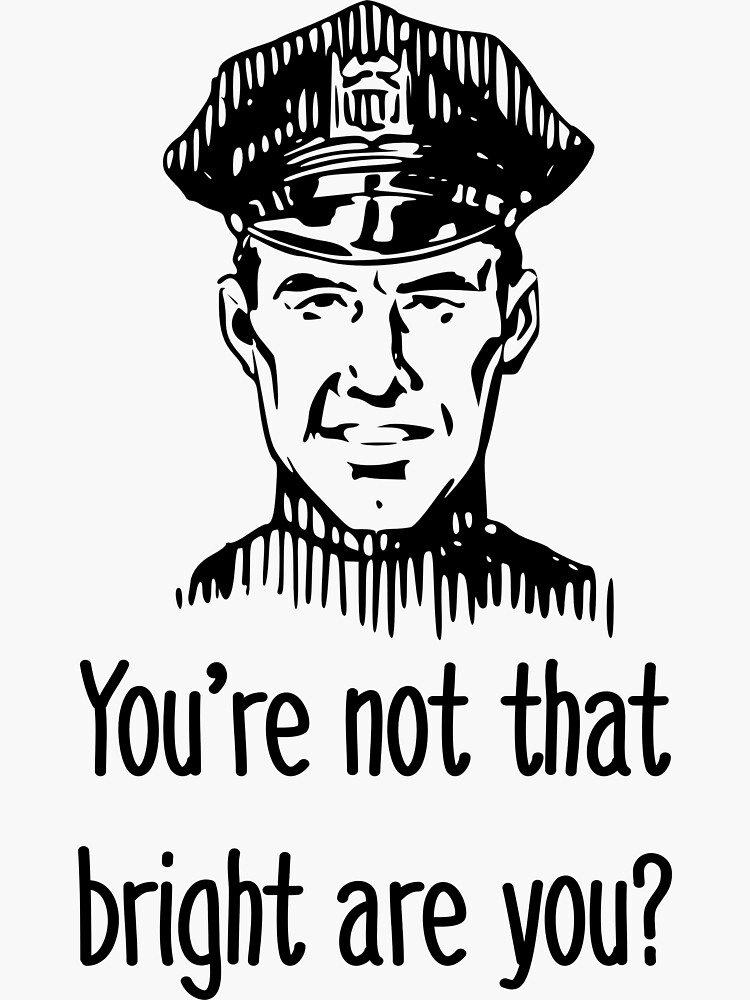 "You're not that bright are you?" Sticker by mustangsalley79 | Redbubble