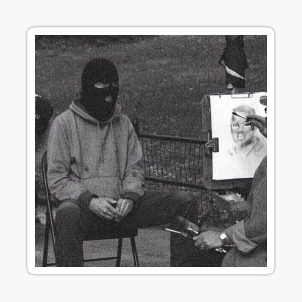 "Gangster Mona Lisa" Sticker for Sale by chazzyy | Redbubble