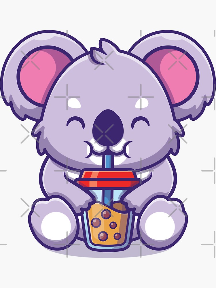 Cute Koala Drink Boba Bubble Tea Cup Koala Sticker For Sale By Ismaiilwaliid Redbubble