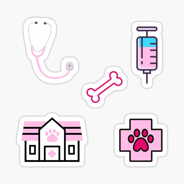 "VETERINARIAN VET cute pink pack" Sticker for Sale by TamaraSeagrams ...