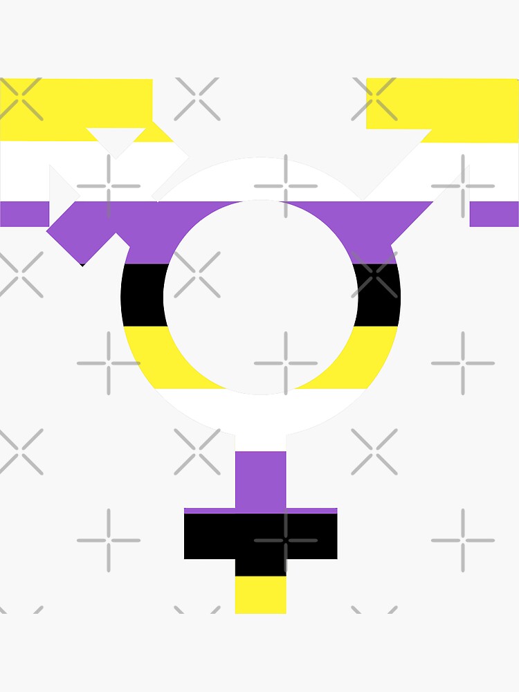 "Nonbinary flag trans symbol" Sticker for Sale by pyradim | Redbubble