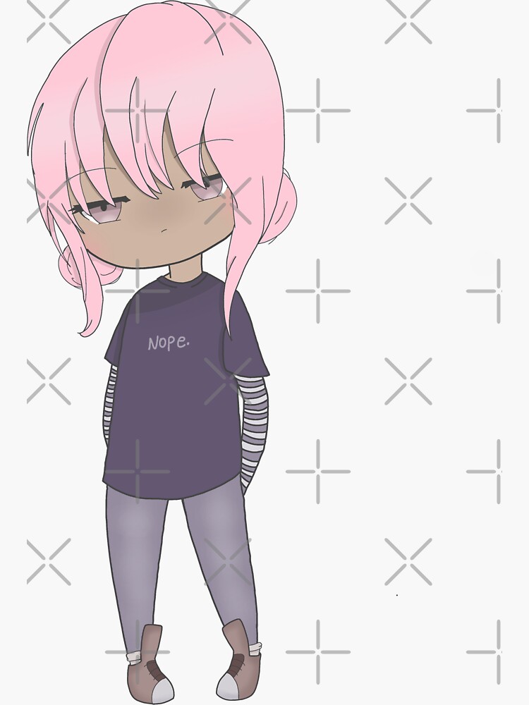 Cute Chibi Girl Sticker For Sale By Emeraldcucumbaa Redbubble