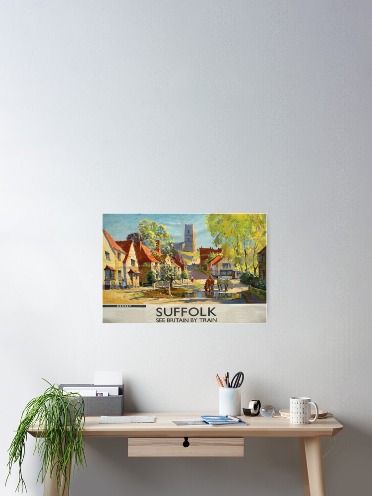 "retro classic Suffolk poster" Poster by CorasPosters | Redbubble