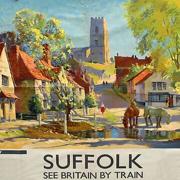 "retro classic Suffolk poster" Poster by CorasPosters | Redbubble