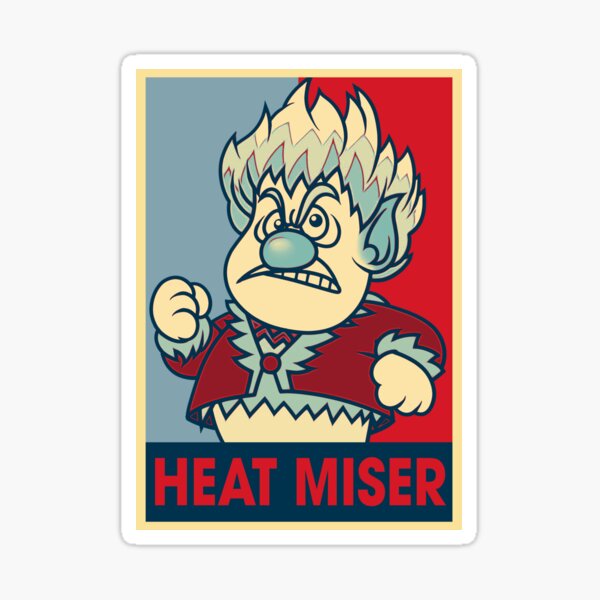 "angry heat miser brothers ugly christmas sweater art" Sticker by ...