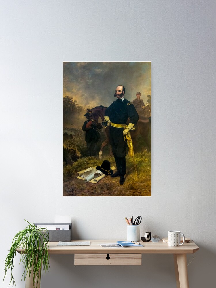 "General Ambrose Burnside At Antietam - Emanuel Leutze" Poster for Sale ...