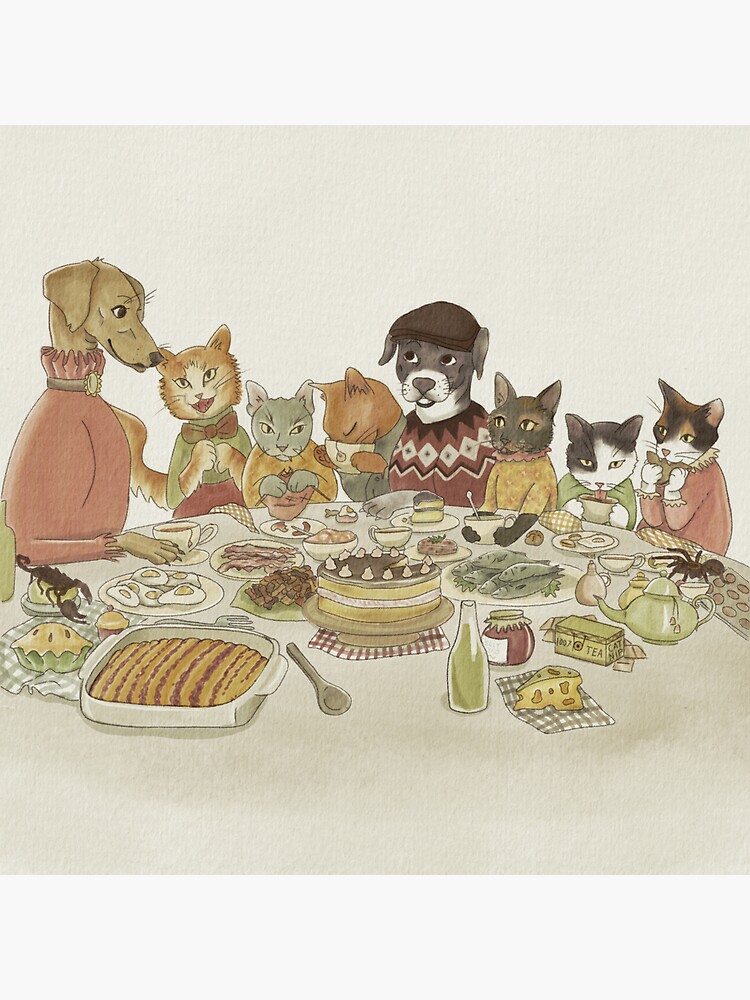 "Pet tea party" Sticker by carofergli | Redbubble