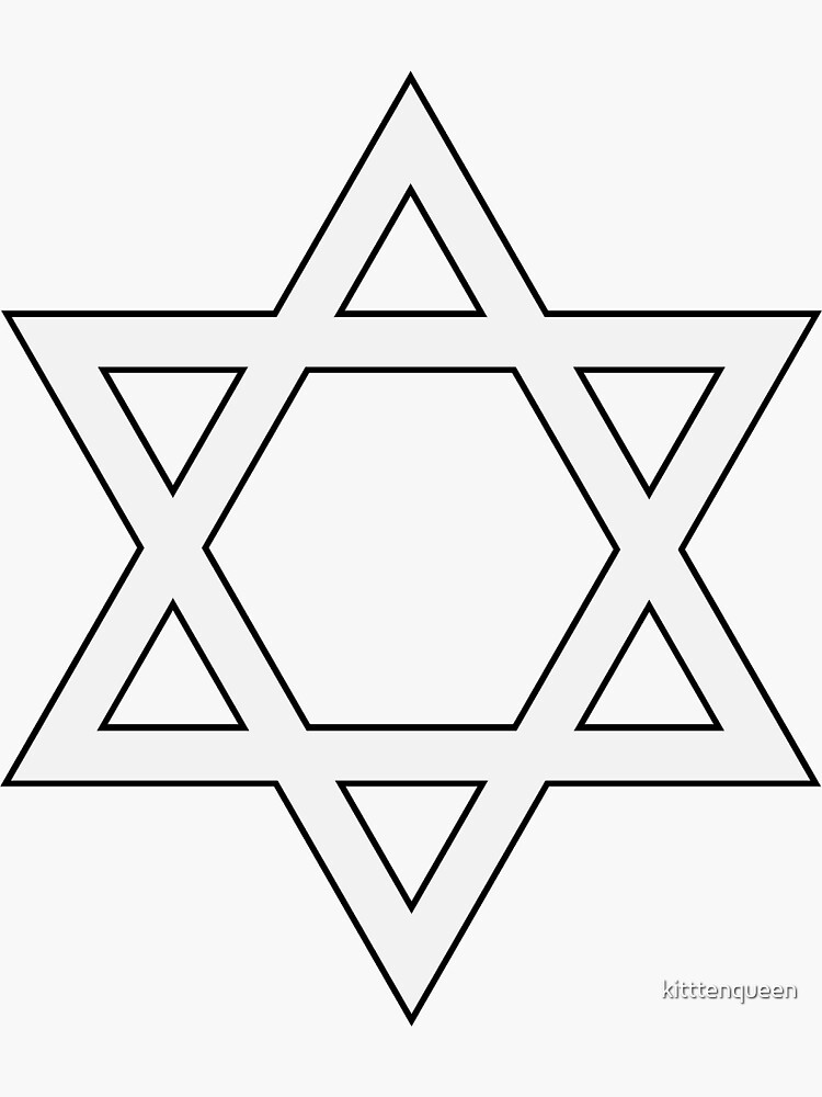 "modern star of david (minimal magen david)" Sticker by kitttenqueen ...
