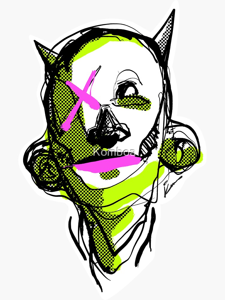 "Neon Trickster" Sticker for Sale by Komboa | Redbubble