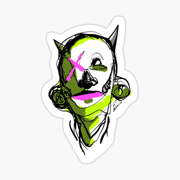 "Neon Trickster" Sticker for Sale by Komboa | Redbubble