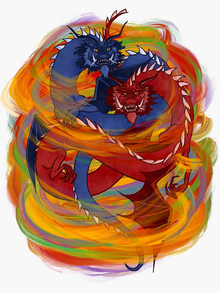 "ATLA Dragons Ran and Shaw" Sticker for Sale by RonsRavioli | Redbubble