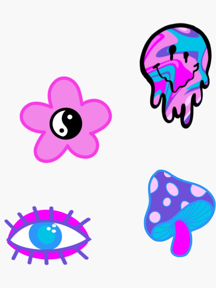 "Trippy Indie Sticker Pack" Sticker for Sale by neelaarao | Redbubble