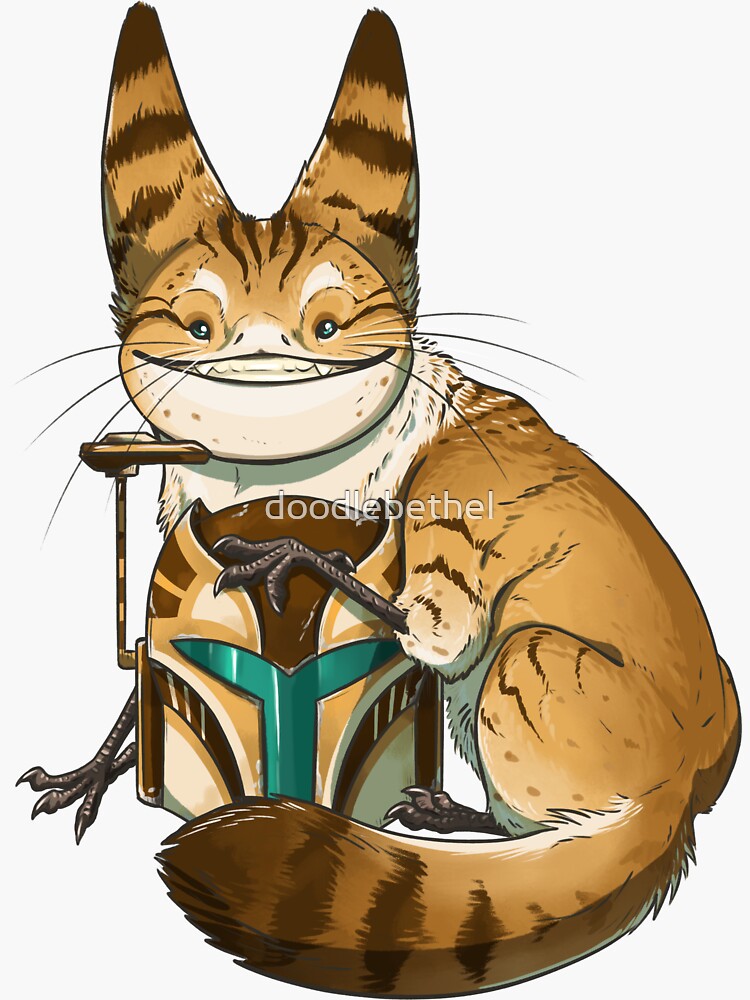 "Loth cat mando " Sticker for Sale by doodlebethel | Redbubble