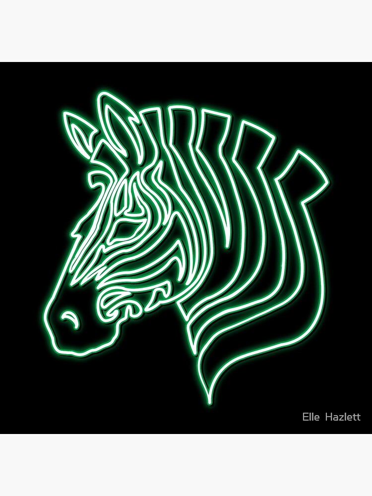 "Green Neon Zebra" Poster by ElleHazlett | Redbubble
