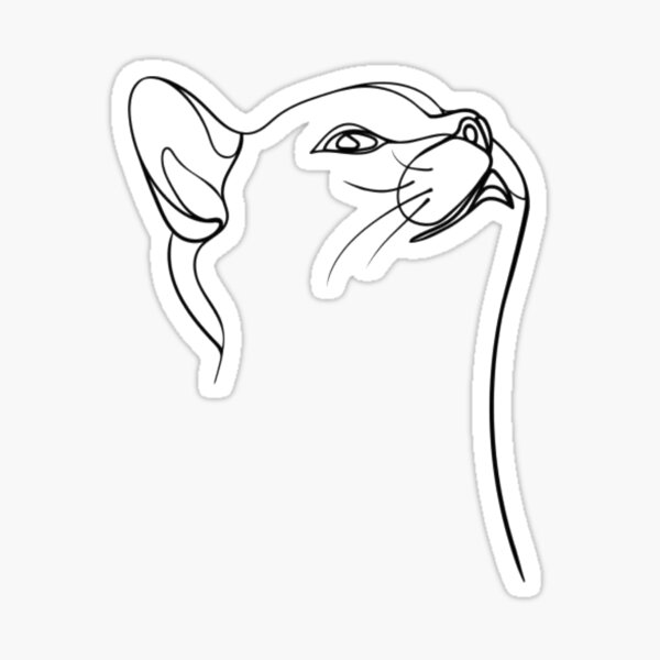 "Cat Line Art" Sticker by bellachiango | Redbubble