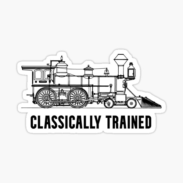 "Steam Locomotive Classically Trained Railroad Pun" Sticker by ...