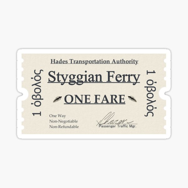 "River Styx Ferry ticket" Sticker by DotsonBubble | Redbubble
