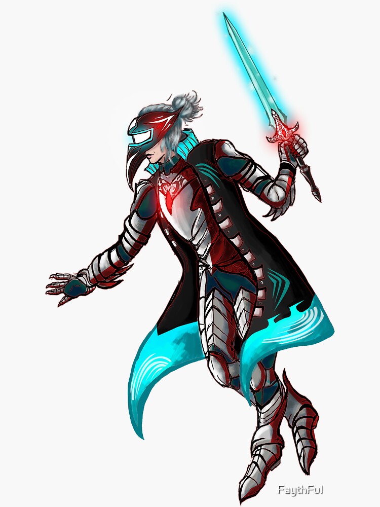 "Cyber Knightress" Sticker for Sale by FaythFuI | Redbubble