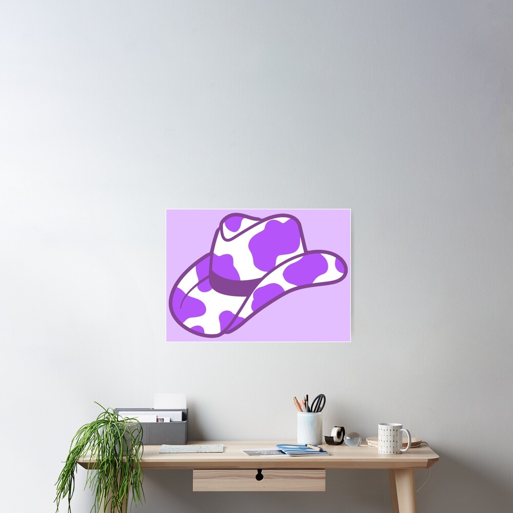 "purple cow print cowgirl hat" Poster by juliasantos5 | Redbubble