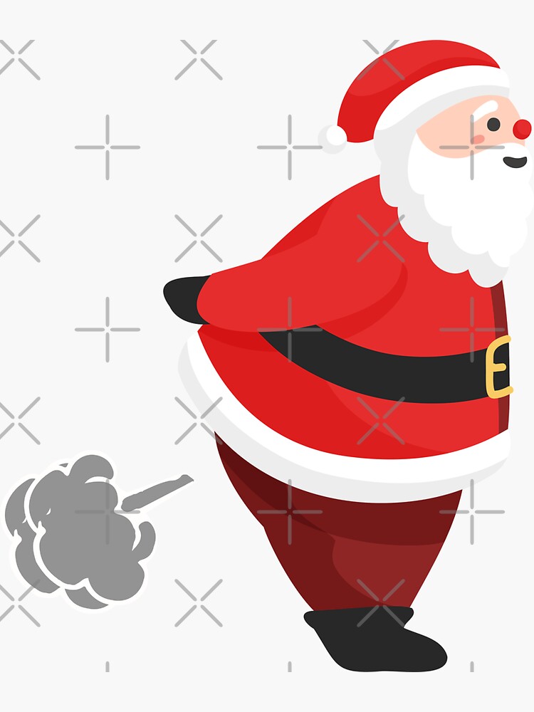 "santa farting" Sticker for Sale by Roshan Singh | Redbubble