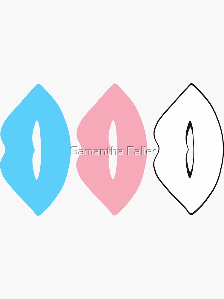 "alice lips (trans flag colours)" Sticker by sammycxsey | Redbubble