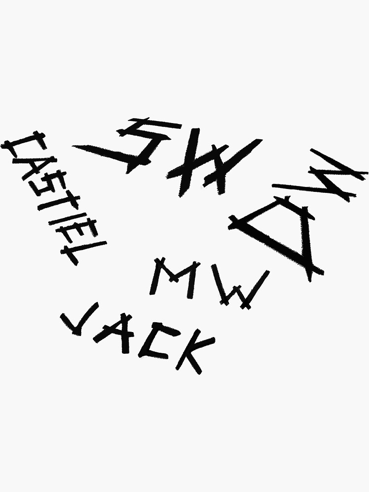 "Supernatural Team Free Will Sam Dean Mary Castiel Jack initials on ...