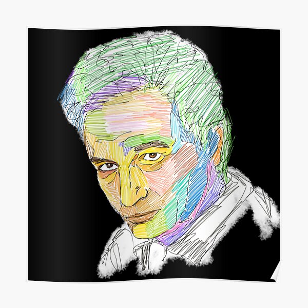 "Jacques Derrida pencil drawing" Poster for Sale by KennyLucky | Redbubble