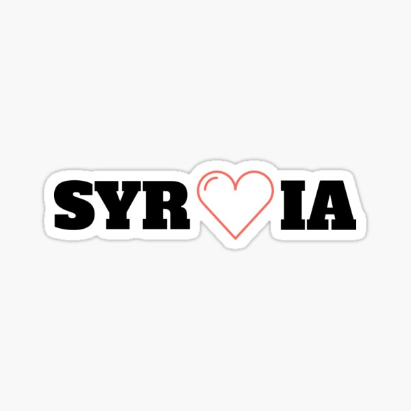 "SYRIA NAME WITH A RED HEART" Sticker by ArabCorner | Redbubble