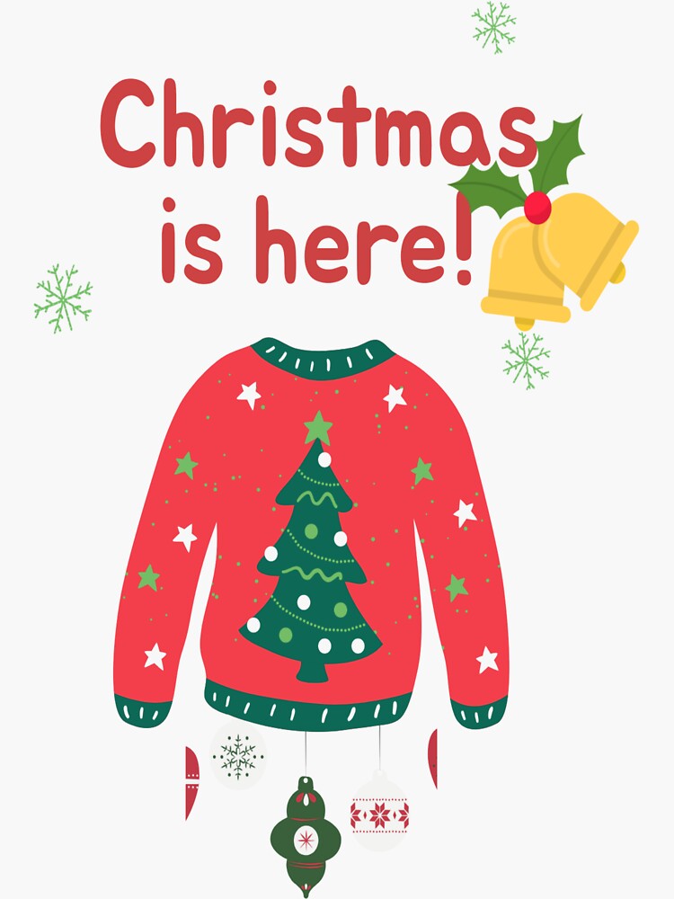 "Christmas is here designs " Sticker for Sale by Casto-Designs | Redbubble