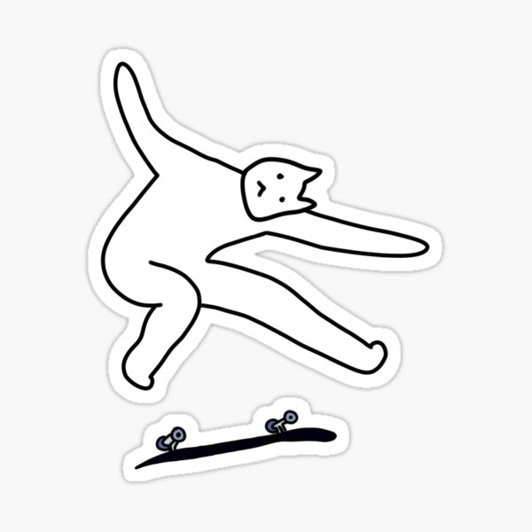"kick flip cat" Sticker for Sale by yoinkhehe | Redbubble