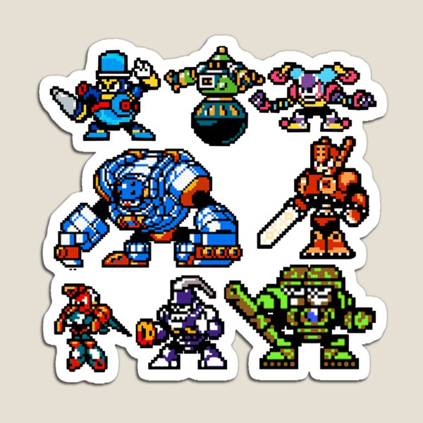 "Mega man 8 Robot masters 8 bit stickers" Magnet for Sale by gitarus ...