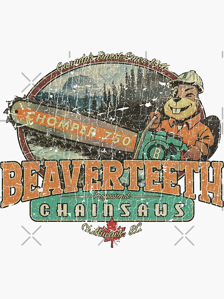 "Beaverteeth Chainsaws 1941" Sticker for Sale by AstroZombie6669 ...