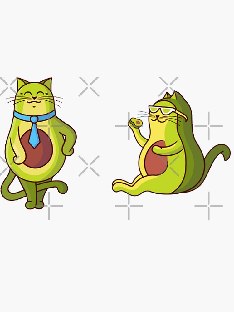 "avocado cat" Sticker for Sale by zanbo | Redbubble