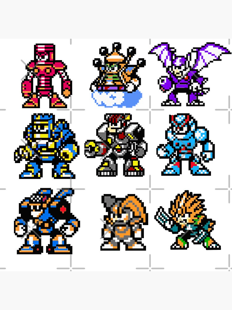 "Mega man 7 robot masters stickers" Sticker for Sale by gitarus | Redbubble