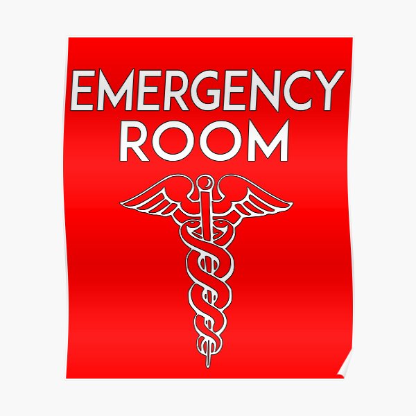 "Emergency room team unit, hospital ward, healthcare staff red" Poster ...