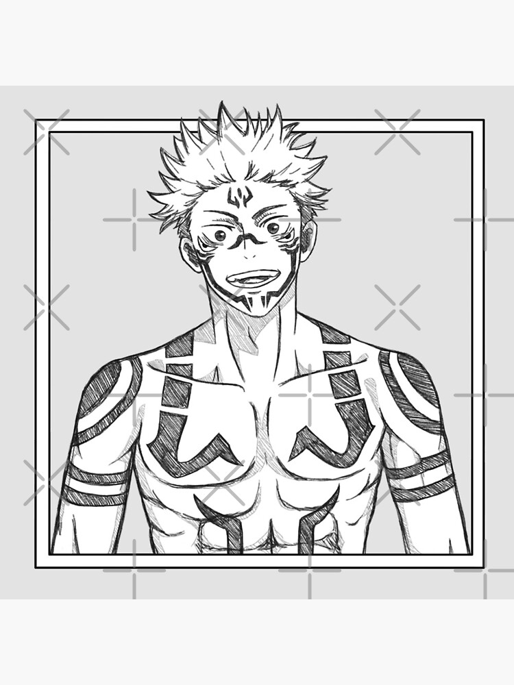 "Sukuna (Jujutsu Kaisen) Black White" Art Print by KaguArts | Redbubble