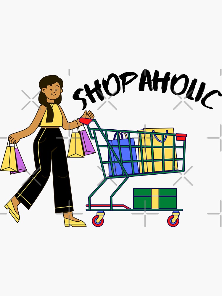 "Shopaholic" Sticker by afrapaints | Redbubble