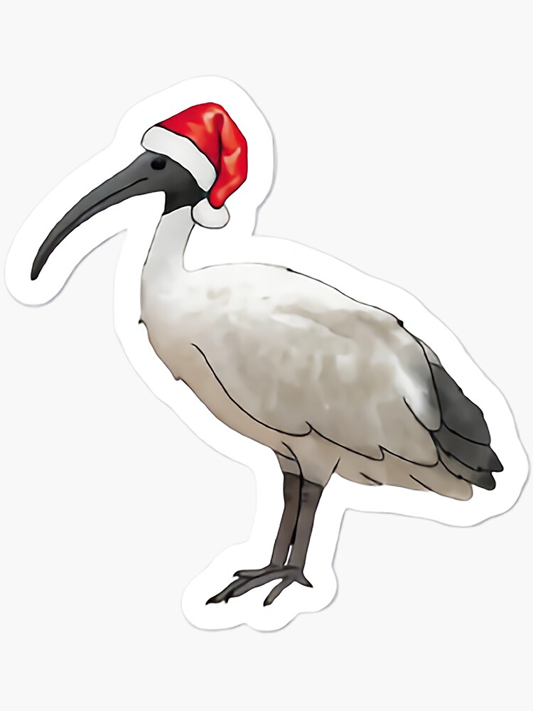 "Christmas Australian Ibis" Sticker for Sale by kurtdez96 | Redbubble