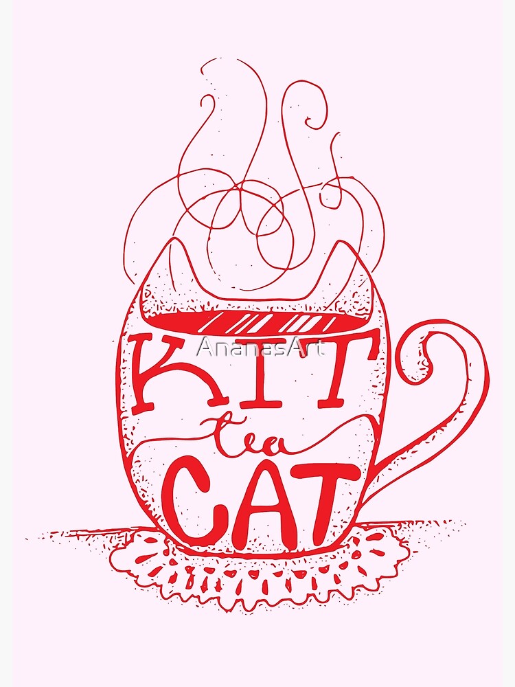 Lámina fotográfica «Kitty Cat - Tea Lover Lettering Art - Juego de ...