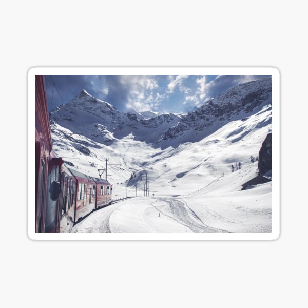 "red train of bernina" Sticker for Sale by davidgan8621 | Redbubble