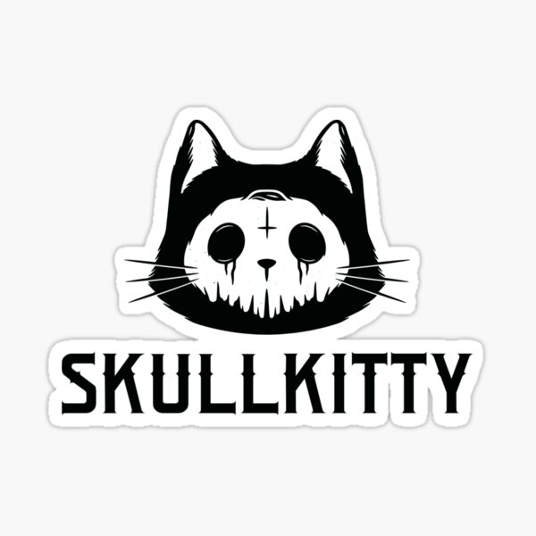 "Skull Kitty" Sticker for Sale by SiddharthaMoon | Redbubble