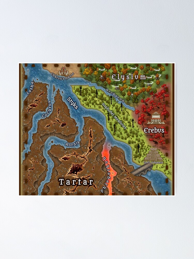 "Hades Map" Poster for Sale by Imaginary-Lands | Redbubble