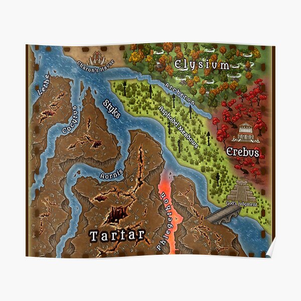 "Hades Map" Poster for Sale by Imaginary-Lands | Redbubble