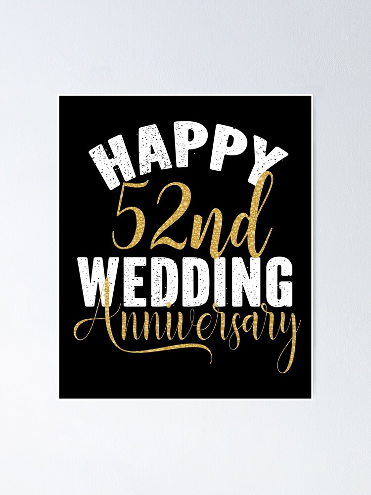 "Happy 52nd Wedding Anniversary Matching Gift For Couples graphic ...