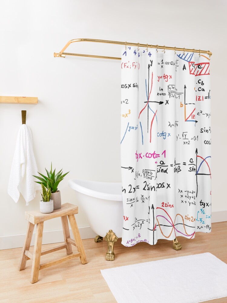 "Mathematics Formulas Numbers " Shower Curtain for Sale by CroDesign ...