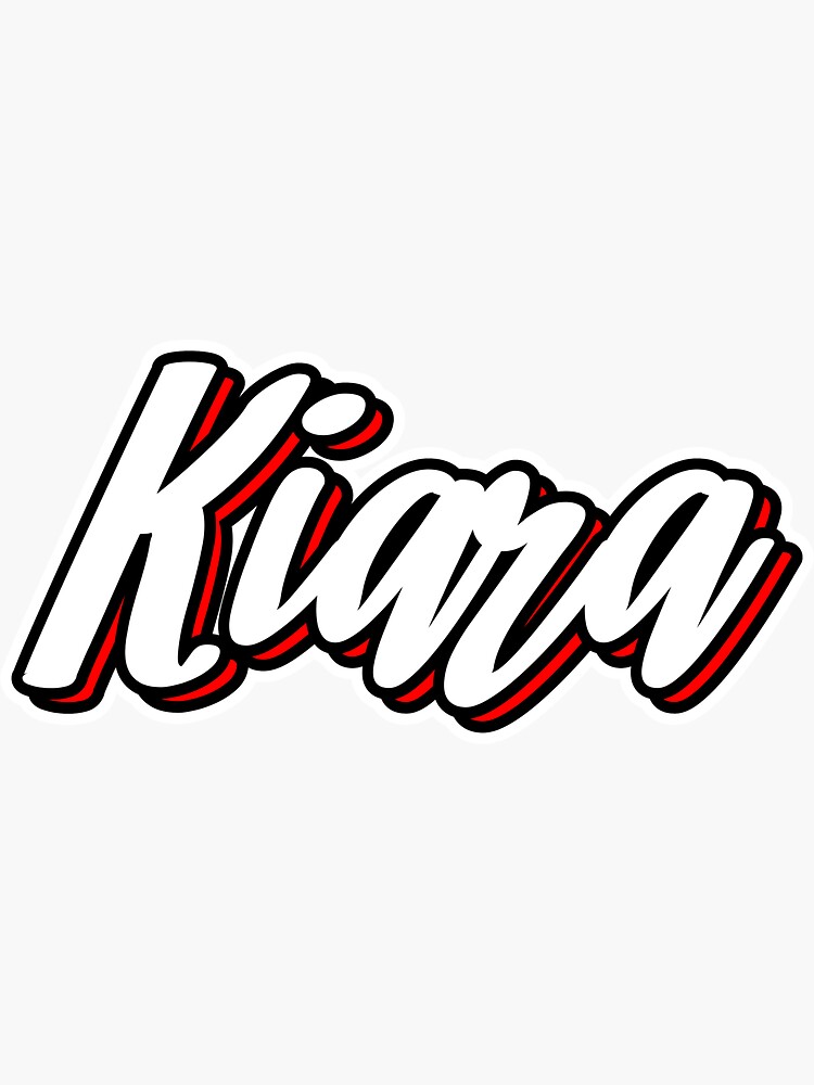 Pegatina con la obra «Nombre de Kiara - diseño de letras a mano» de ...