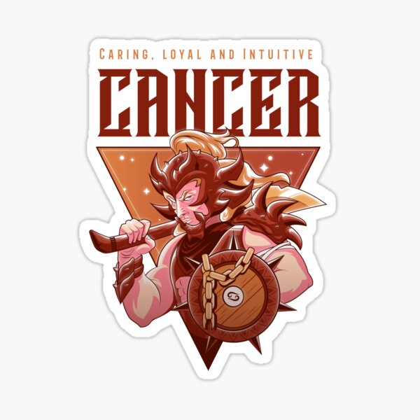 "Cancer Sign - Warrior Zodiac - Anime" Sticker by MerchActually | Redbubble